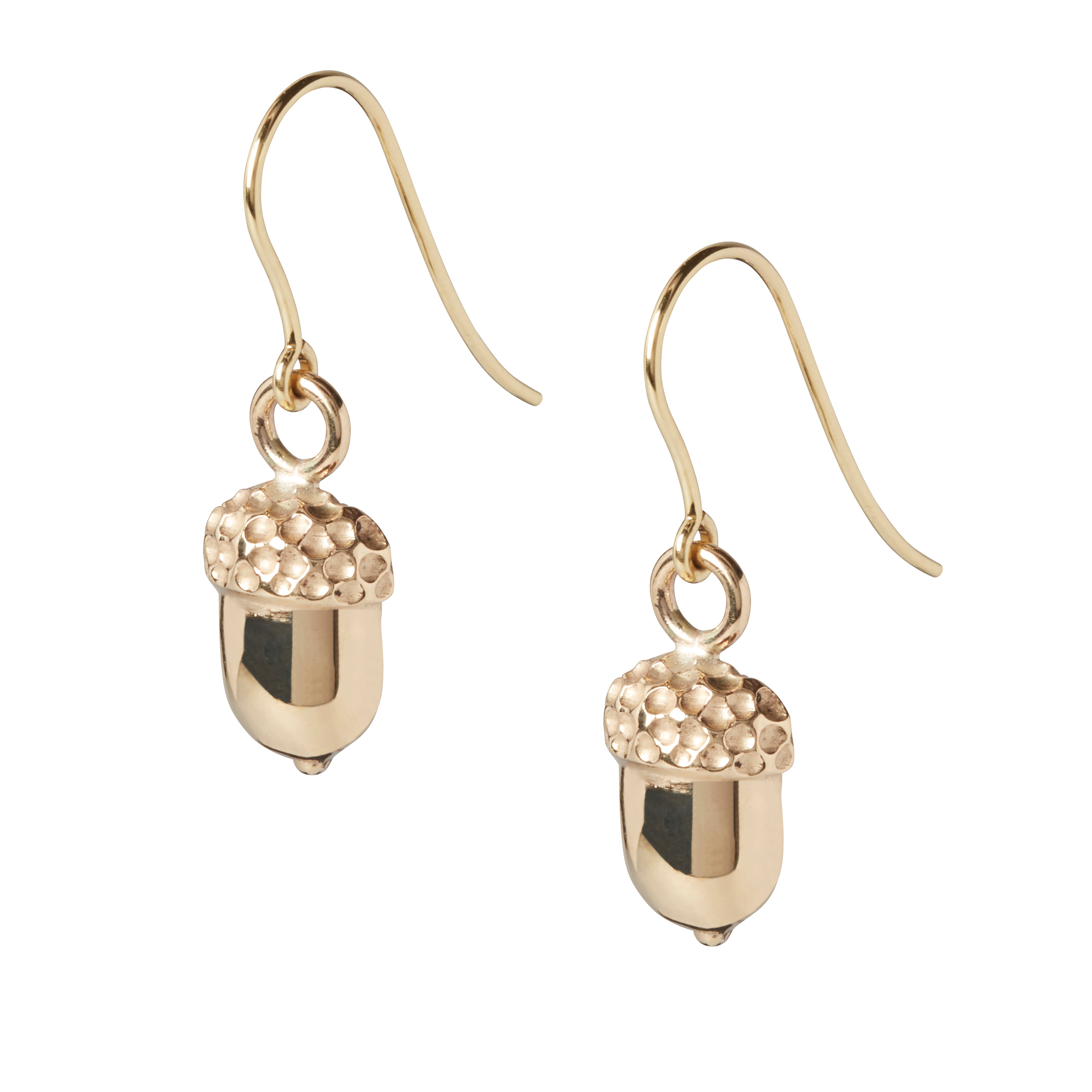 Gold Plated Acorn Drop Earrings - Hadrian's Wall Path Symbol – Kirsty ...
