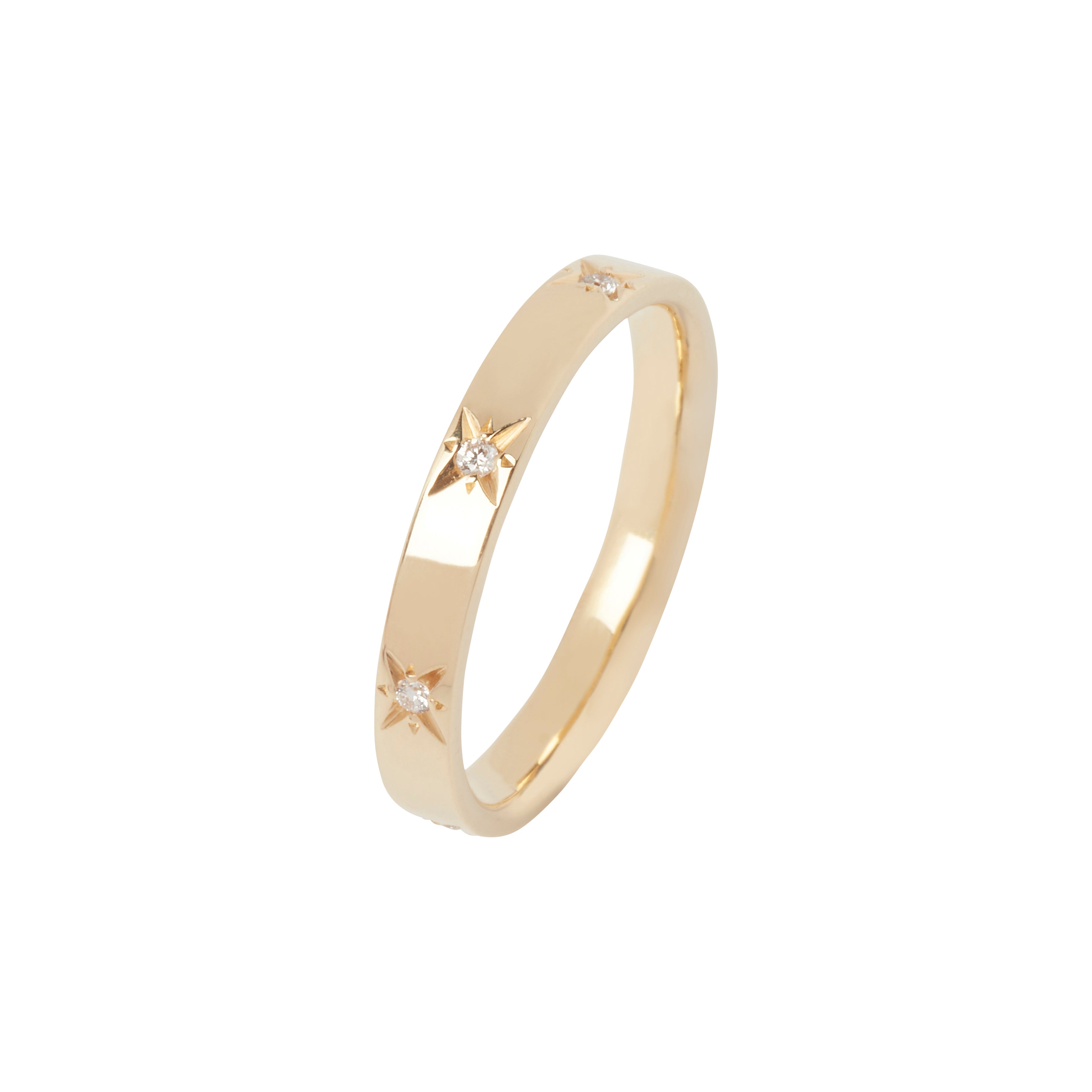 18ct Gold Ring with Star Set Diamonds – Kirsty Taylor Goldsmiths